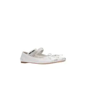 Miu Miu Miu Miu Satin Ballerinas White