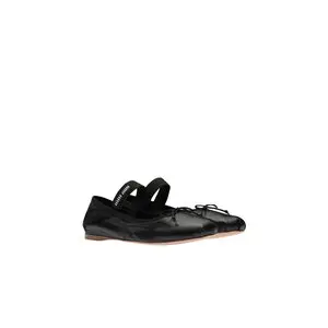 Miu Miu Leather Ballerinas - Black