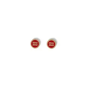 Miu Miu Enameled Metal Earrings - Red