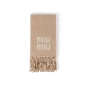 Miu Miu Wool And Mohair Scarf - Natural