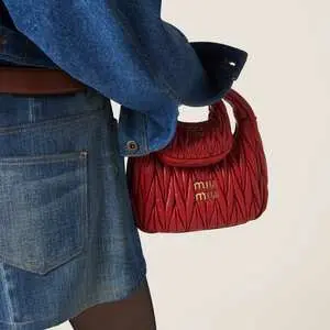 Miu Miu Wander Matelassé Nappa Leather Micro Hobo Bag
