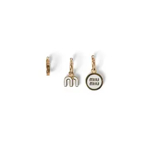 Miu Miu Set Of Enameled Metal Earrings - White