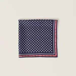 Miu Miu Printed Twill Scarf - Blue/white