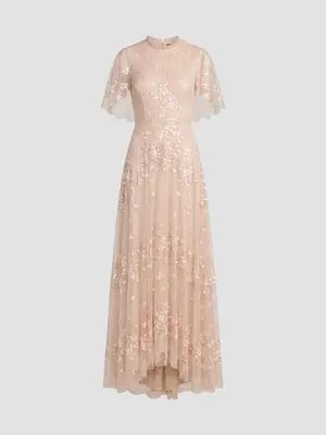 Mac Duggal Sequin-embellished A-line Tulle Gown - Blush