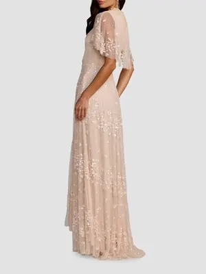 Mac Duggal Sequin-embellished A-line Tulle Gown - Blush