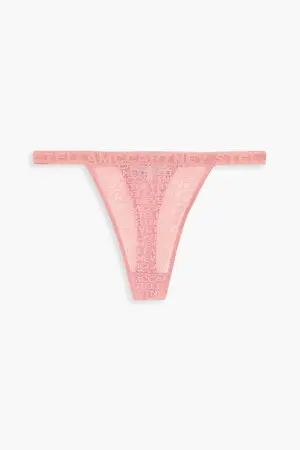 Stella McCartney Embroidered Stretchmesh Thong - Pink