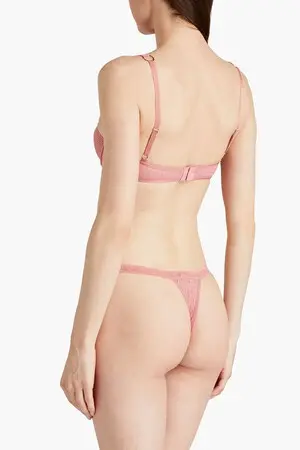 Stella McCartney Embroidered Stretchmesh Thong - Pink