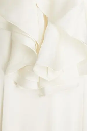 ROTATE BY BIRGER CHRISTENSEN Ruffled Sateen Bridal Midi Dress