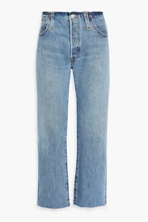 RE/DONE WITH LEVI'S Levi's Cropped High-rise Straight-leg Jeans