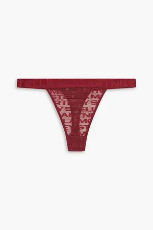 Stella McCartney Stretchtulle Midrise Thong - Merlot