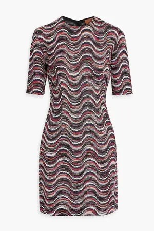 Missoni Metallic Crochet-knit Mini Dress