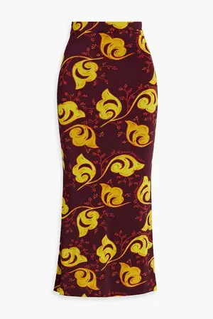 Versace Printed Stretch-jersey Maxi Skirt