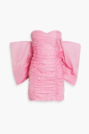 ROTATE BY BIRGER CHRISTENSEN Rotate Birger Christensen Strapless Organza Mini Dress With Bow Detail - Pink