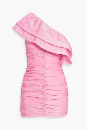 ROTATE BY BIRGER CHRISTENSEN Rotate Birger Christensen Tabbina One-Shoulder Ruffled Organza Mini Dress - Pink