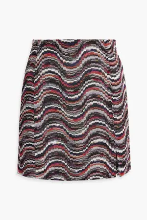 Missoni Missoni Metallic Crochet-Knit Mini Skirt - Black
