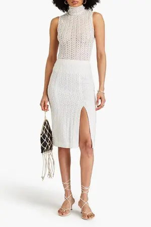 Missoni Crochet-knit Wool-blend Turtleneck Top