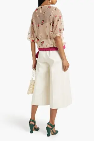 Red Valentino Embroidered Point D'esprit Blouse - Blush