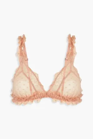 Love Stories Lacetrimmed Point D'esprit Triangle Bra - Neutral