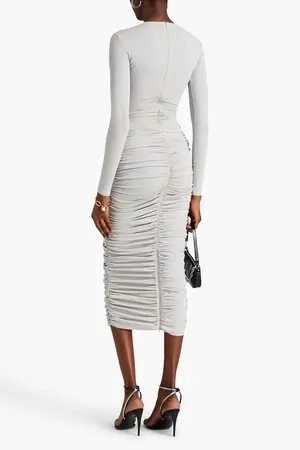 Alex Perry Ruched Stretch-jersey Midi Dress