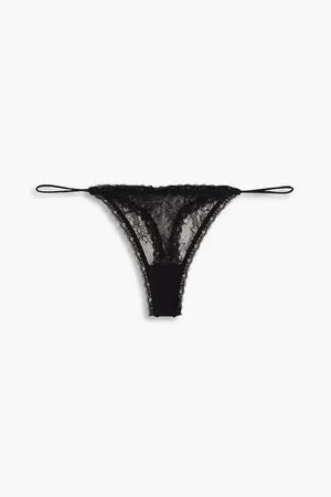 Love Stories Roomie Corded Lace Lowrise Thong - Black