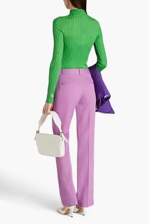 Victoria Beckham Wool-twill Straight-leg Pants - Lilac