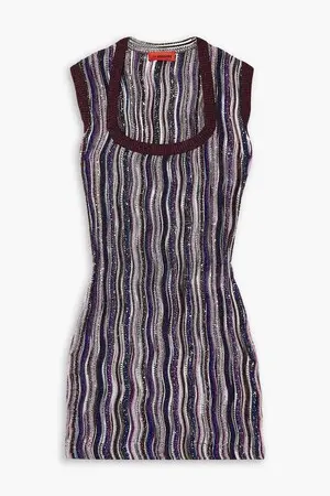 Missoni Sequin-embellished Crochet-knit Mini Dress
