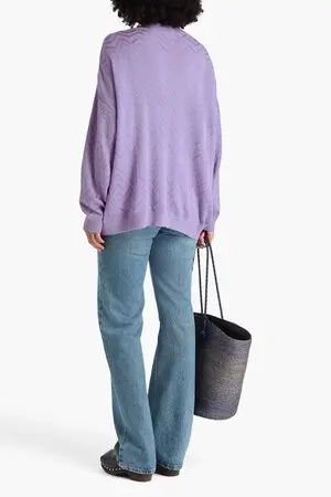 Missoni Crochet-knit Wool-blend Sweater - Lavender