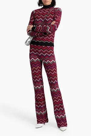Missoni Crochet-knit Flared Pants - Tomato Red