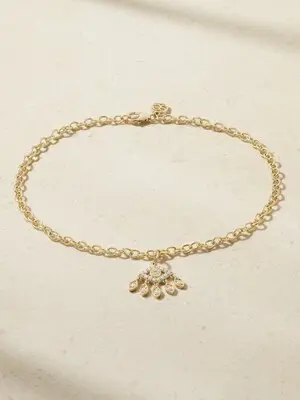 SYDNEY EVAN Evil Eye Diamond Anklet - Gold