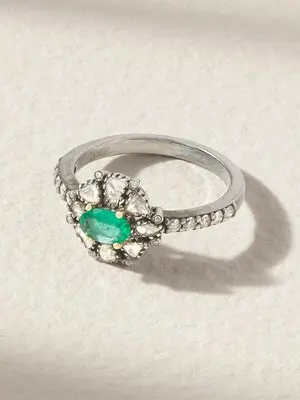 AMRAPALI LONDON 18-karat Diamond And Emerald Ring - Gold