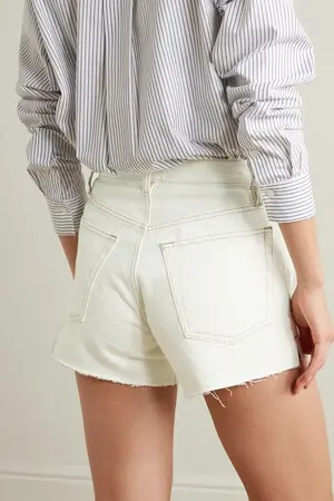 FRAME Le Super High Denim Shorts - White