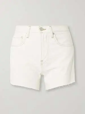 FRAME Le Super High Denim Shorts - White