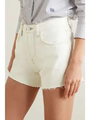 FRAME Le Super High Denim Shorts - White