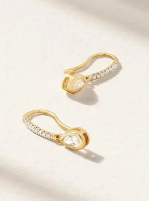 Mateo 14-karat Diamond Dangle Earrings - Gold