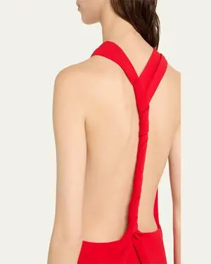 Proenza Schouler Faye Backless Gown - Red