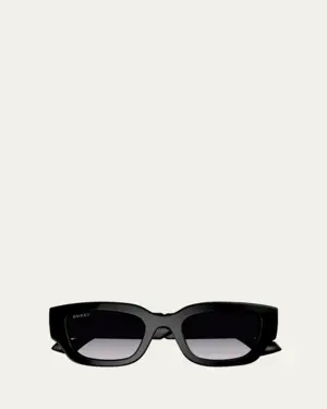 Gucci Gg Logo Rectangle Sunglasses - Black
