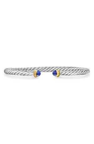 David Yurman David Yurman Cable Flex Cuff Bracelet Sterling Silver/gold/lapis