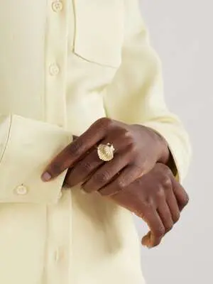 Mateo Lady Venus Diamond And Pearl 14-karat Ring