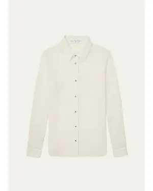 GOD'S TRUE CASHMERE Cashmere Gauze Sport Shirt - White