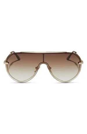 DIFF DIFF Imani Gradient Shield Sunglasses Gold / Brown Gradient