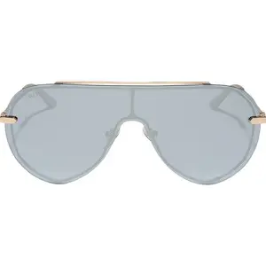 DIFF DIFF Imani Gradient Shield Sunglasses Gold / Silver Mirror