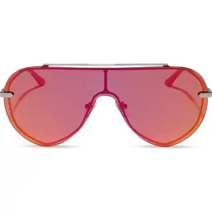 DIFF Imani Gradient Shield Sunglasses - Gunmetal/red Hot Mirror