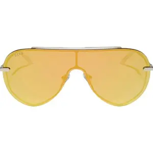 DIFF DIFF Imani Gradient Shield Sunglasses Silver / Gold Mirror