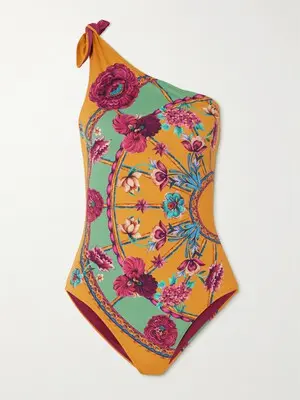 La DoubleJ Goddess One-shoulder Printed Swimsuit