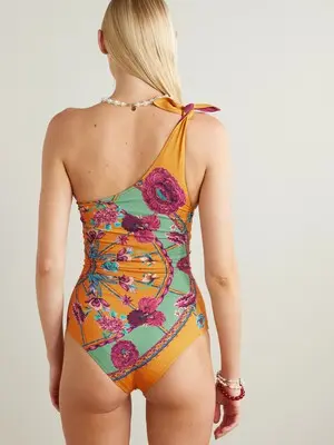 La DoubleJ Goddess One-shoulder Printed Swimsuit