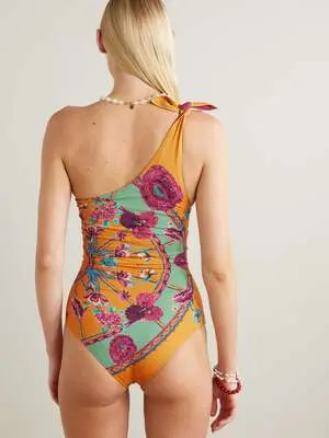 La DoubleJ Goddess One-shoulder Printed Swimsuit