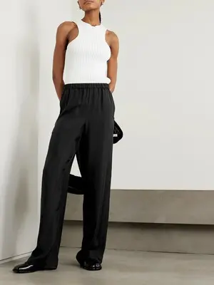 ANN DEMEULEMEESTER Dela Wide-leg Silk-jersey Pants