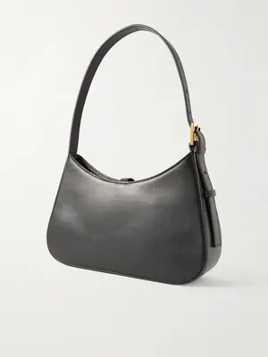 DEMELLIER Tokyo Leather-trimmed Raffia Shoulder Bag