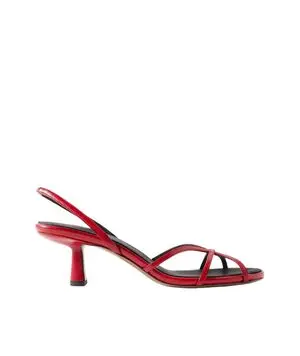 NEOUS Ibor Leather Slingback Sandals - Red