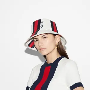 Gucci Bucket Hat With Web - White | Editorialist